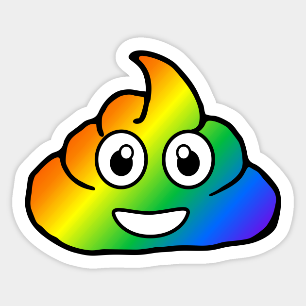 rainbow poo emoji - Poo - Sticker | TeePublic